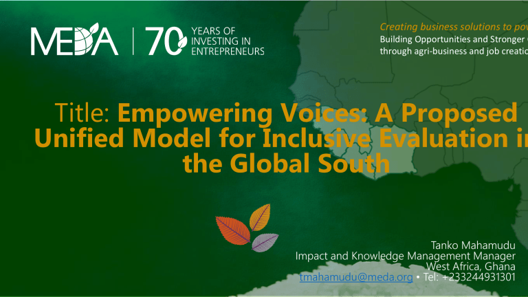 Inclusive Evaluation Model in the Global South