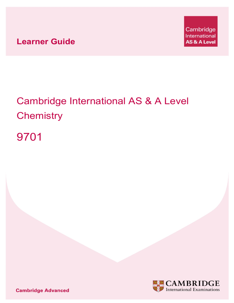 Cambridge AS & A Level Chemistry Learner Guide (9701)