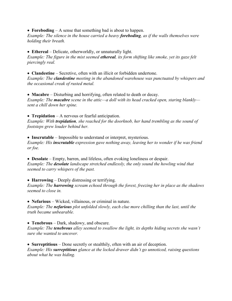 Suspense & Horror Vocabulary: Definitions & Examples