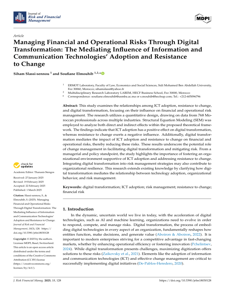 Digital Transformation & Risk Management: ICT Adoption Impact