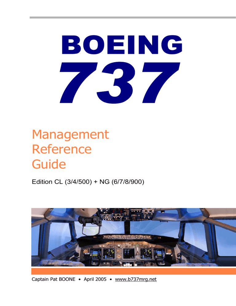 Boeing 737 Management Reference Guide - QRH & Systems