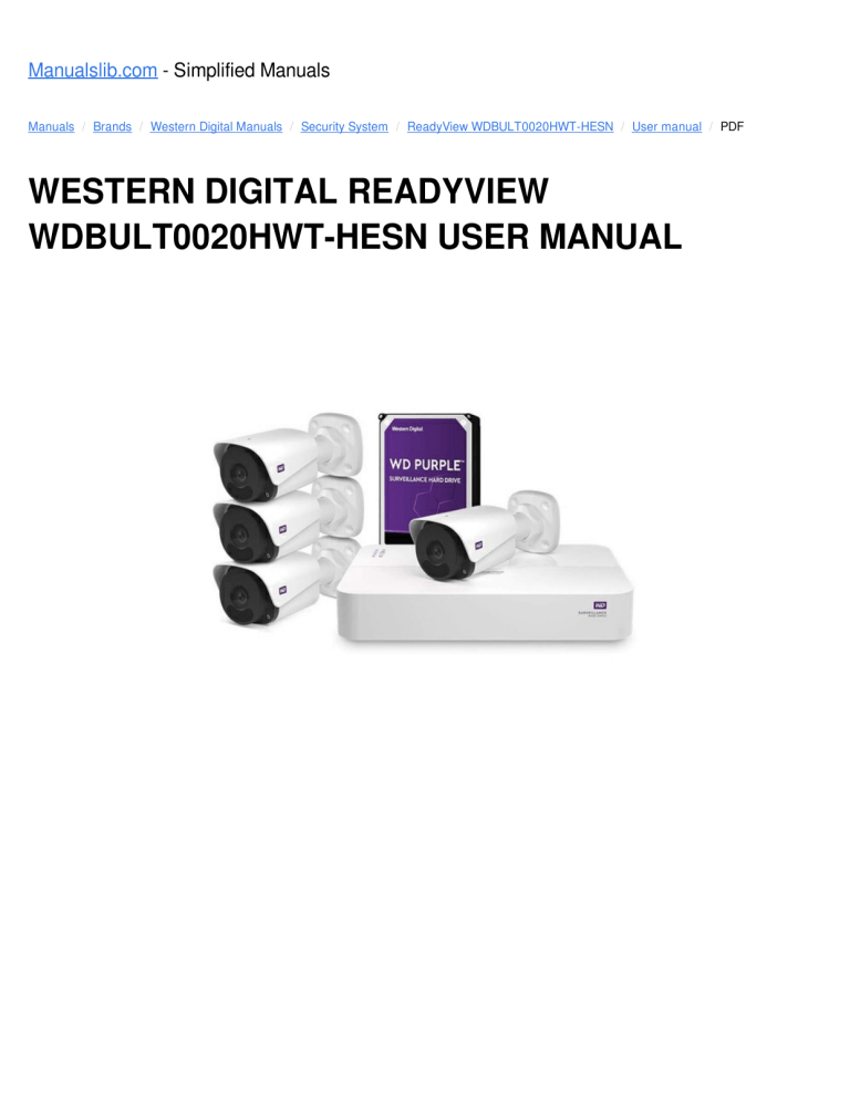 WD ReadyView WDBULT0020HWT-HESN User Manual