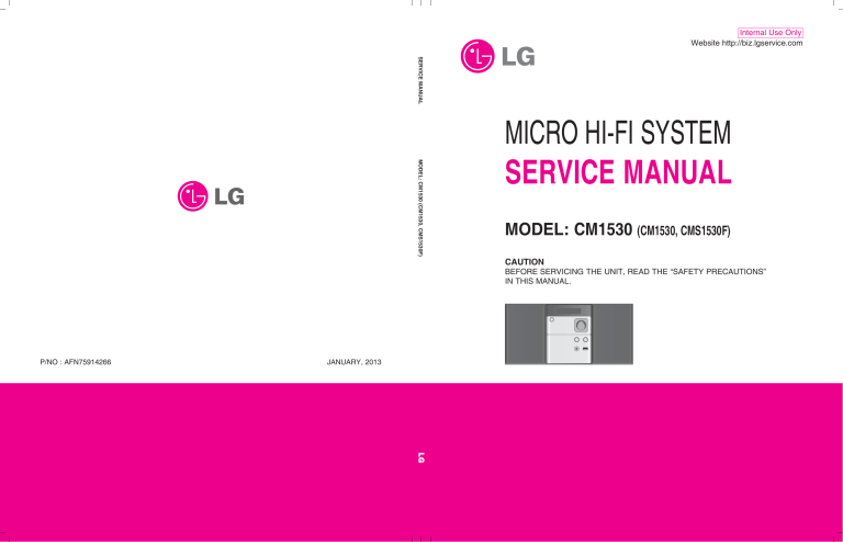 LG CM1530 Micro Hi-Fi System Service Manual