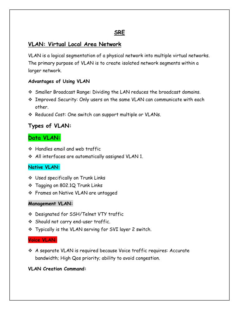 Networking Concepts: VLAN, STP, Routing, DHCP, and More