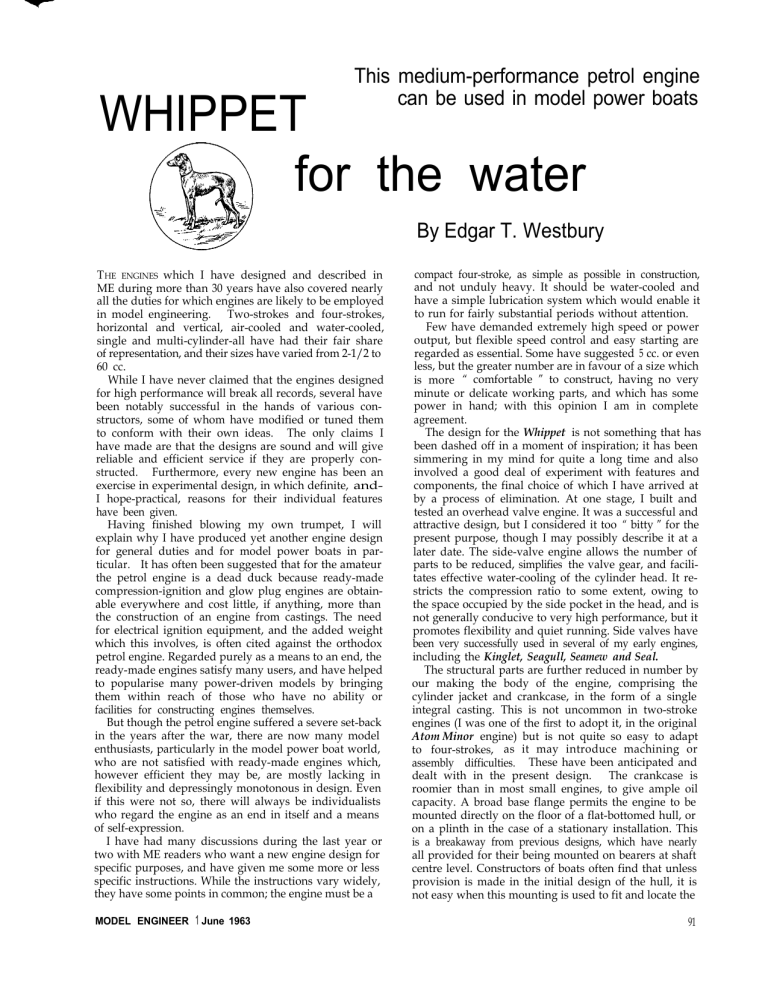 Whippet Petrol Engine for Model Power Boats
