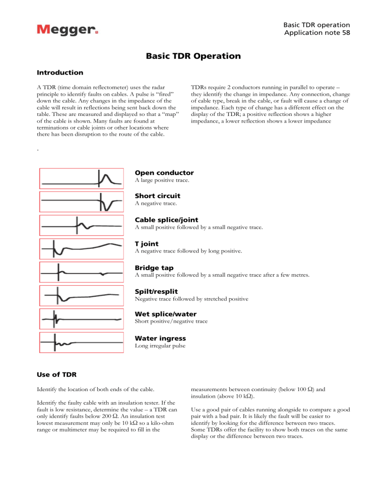 Basic TDR Operation: Cable Fault Identification Guide