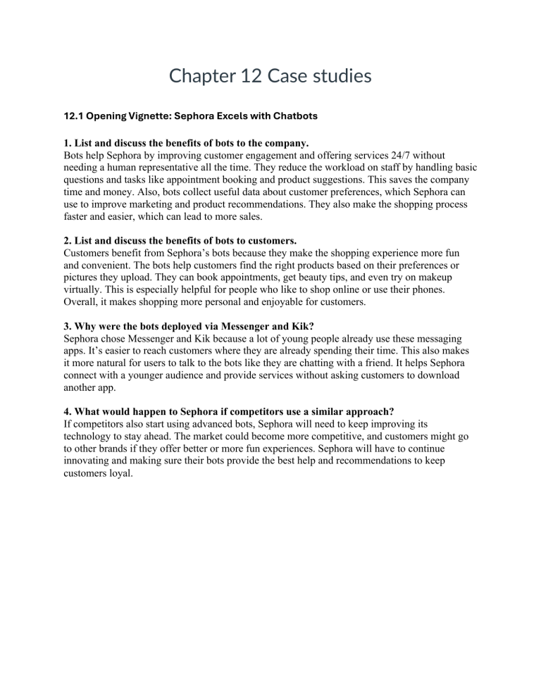 Sephora Chatbots & Netflix Recommender Case Studies