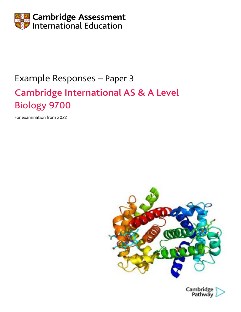 Biology 9700 Paper 3 Example Responses