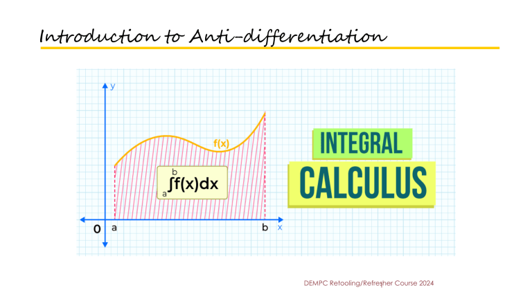 Anti-differentiation: Introduction to Integration