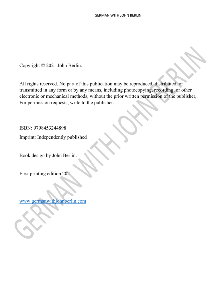 German A1 Workbook: Learn German Basics with Exercises