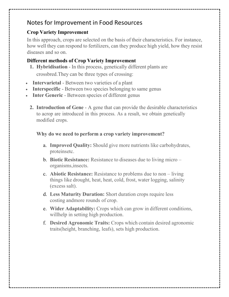Crop Improvement & Farming Notes: Fertilizers, Weeds, Organic