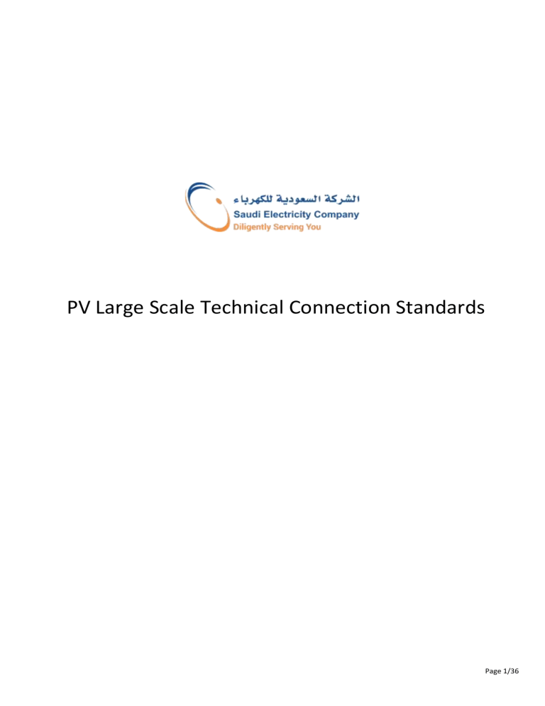 PV Large Scale Technical Connection Standards