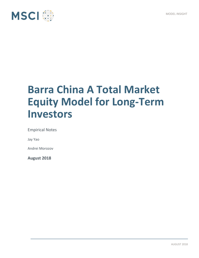 Barra China Equity Model: Long-Term Investment Analysis