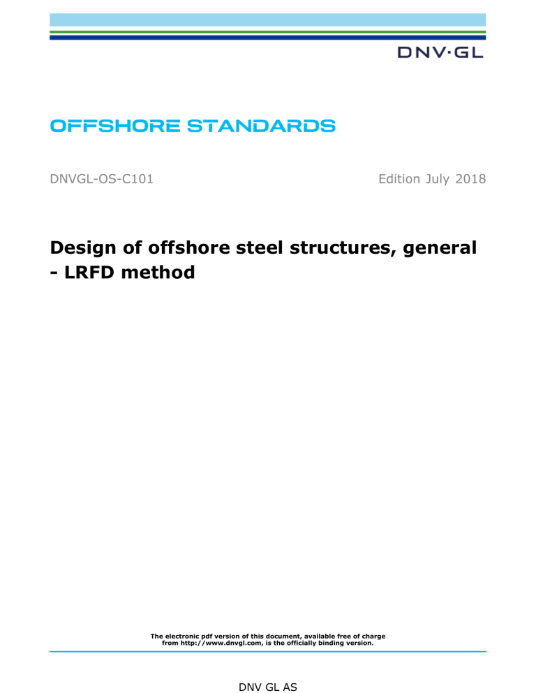 Offshore Steel Structure Design - DNVGL-OS-C101 LRFD