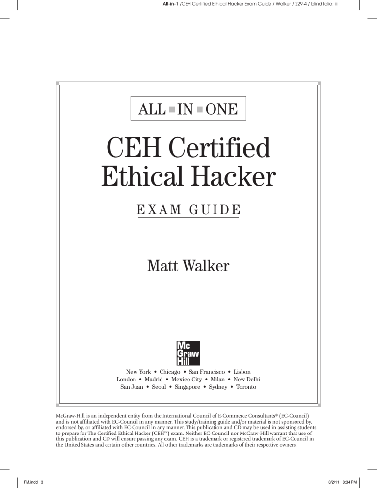 CEH Certified Ethical Hacker All-in-One Exam Guide