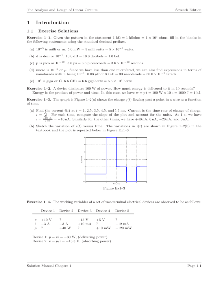 Linear Circuits Analysis: Solution Manual (7th Ed)