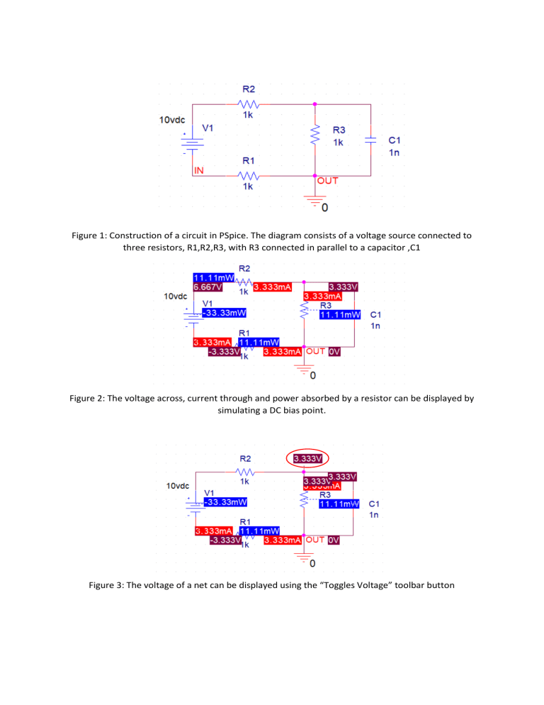 PSpice Circuit Simulation: DC Bias & Voltage Analysis