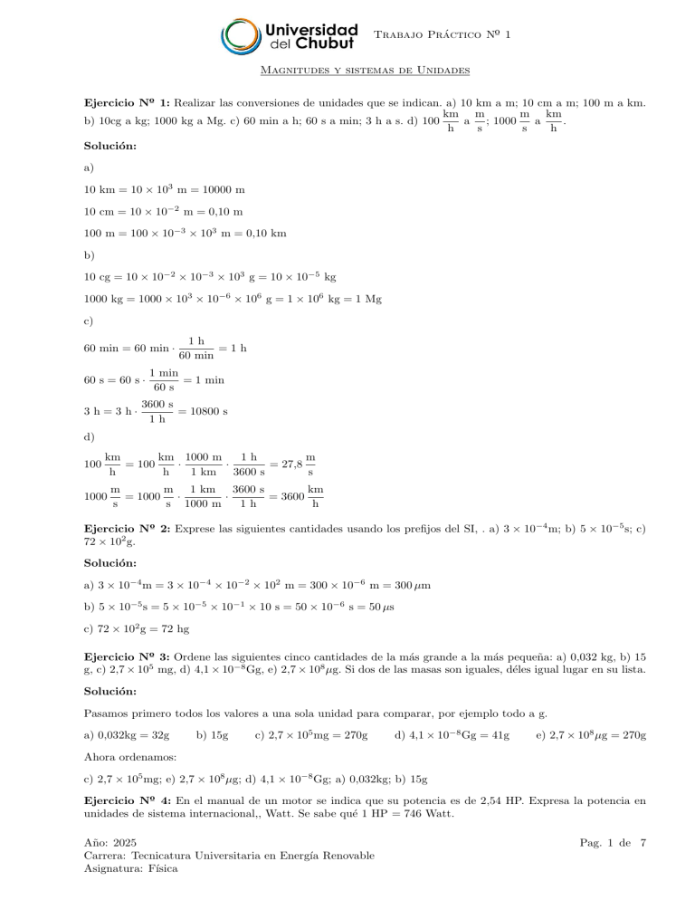 Trabajo Práctico de Magnitudes y Unidades