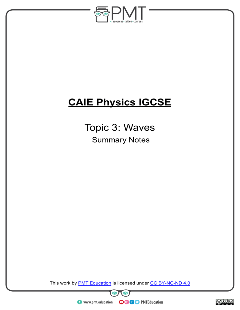 IGCSE Physics: Waves Summary Notes