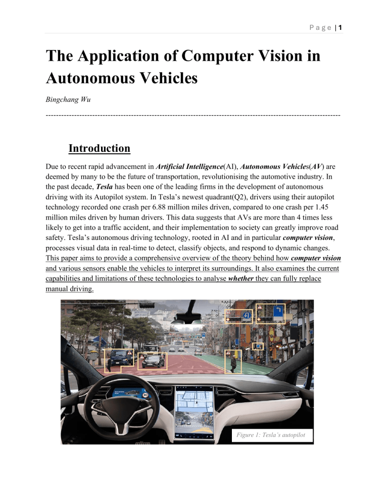 Computer Vision in Autonomous Vehicles: A Research Overview