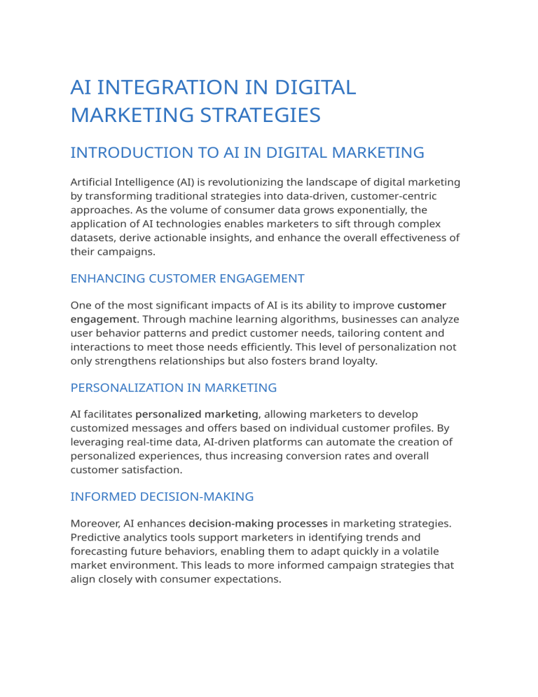 AI in Digital Marketing: Strategies, Trends & Benefits
