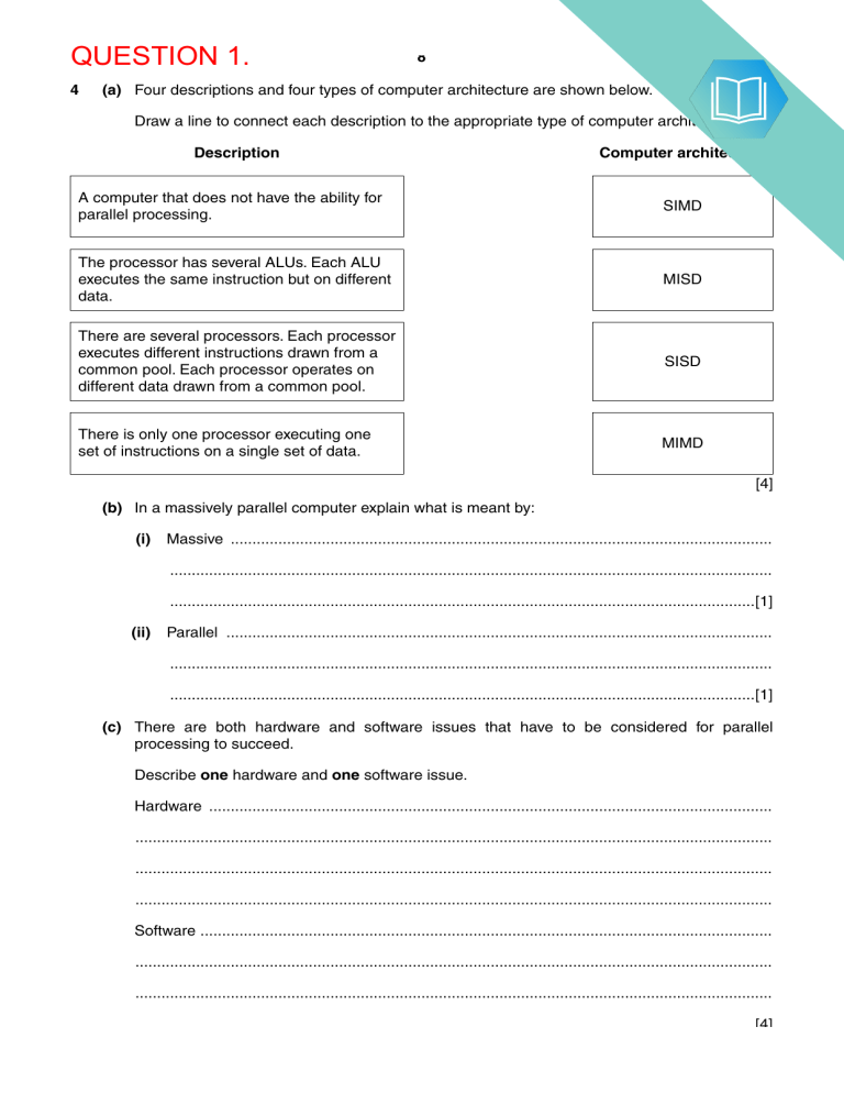 Computer Architecture & Parallel Processing Exam Questions