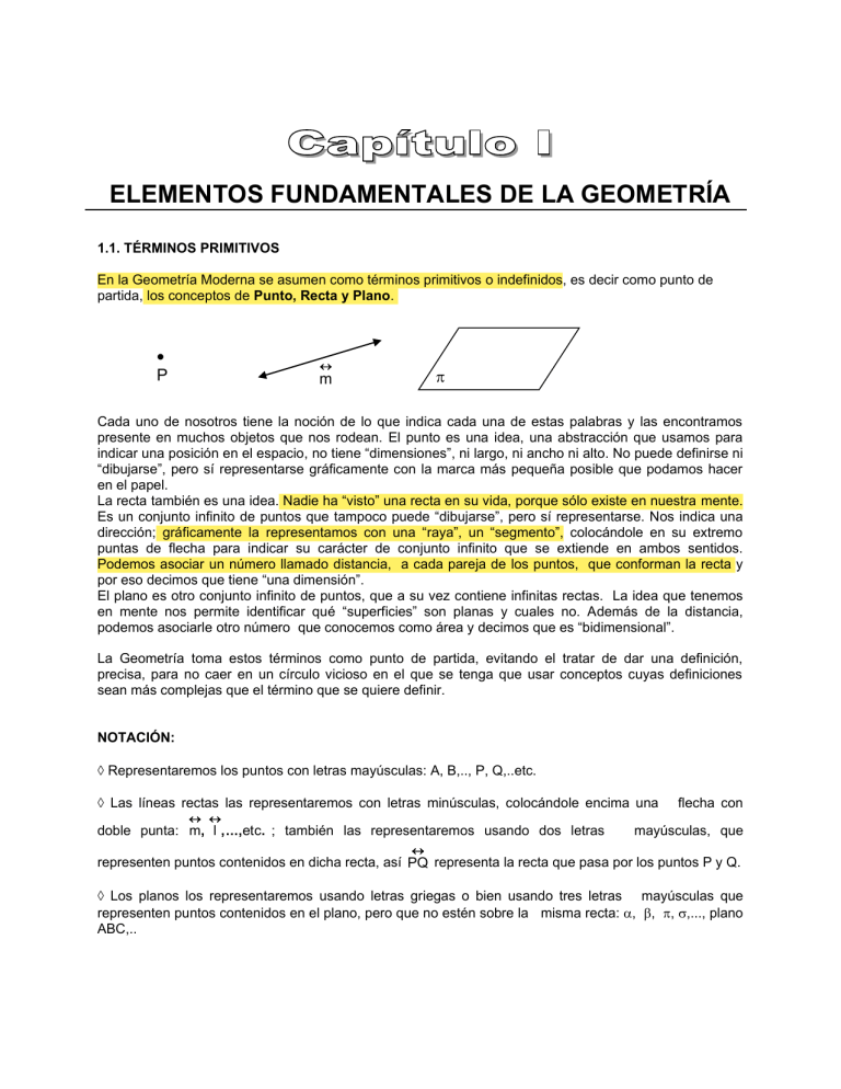 Fundamentos de Geometría: Puntos, Rectas y Planos