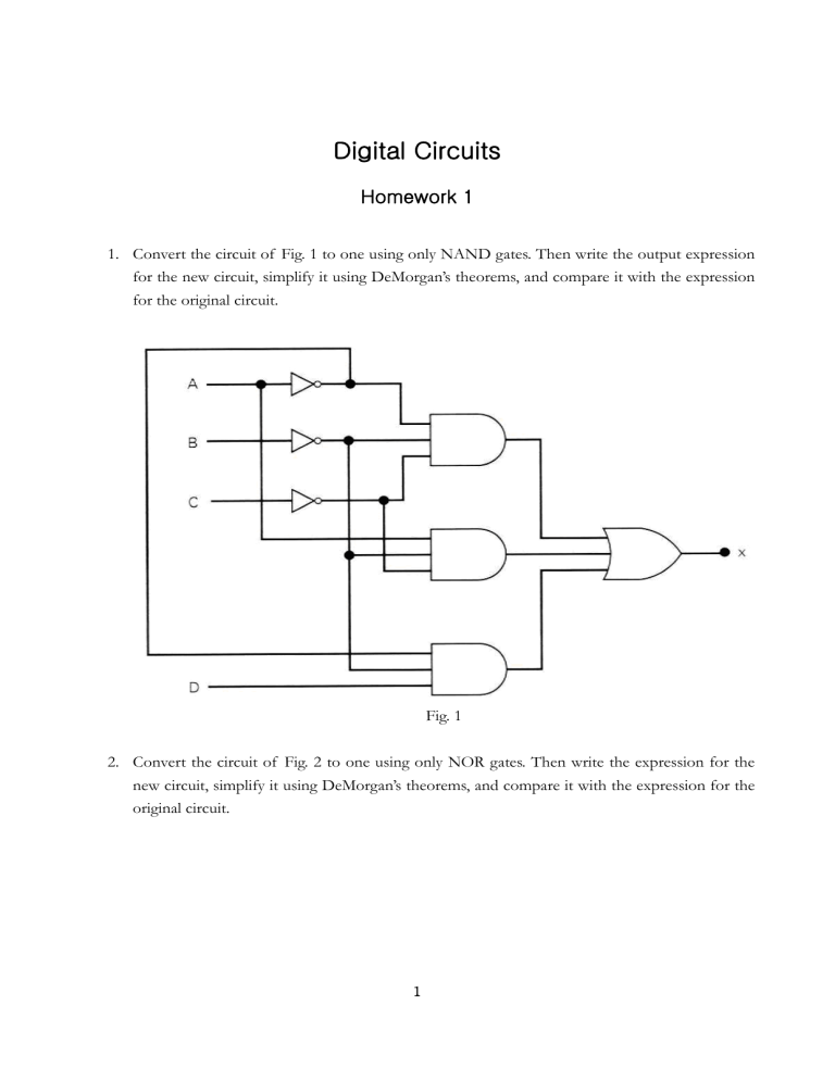 Digital Circuits Homework 1: Logic Gates & Design