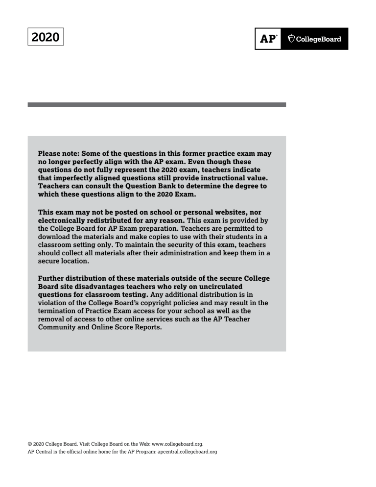 AP Statistics Practice Exam | College Board