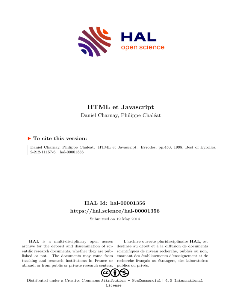 HTML et JavaScript : Un article scientifique