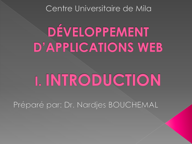 Développement Web: Introduction aux Technologies Web