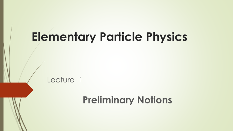 Elementary Particle Physics Lecture: Standard Model & Quarks