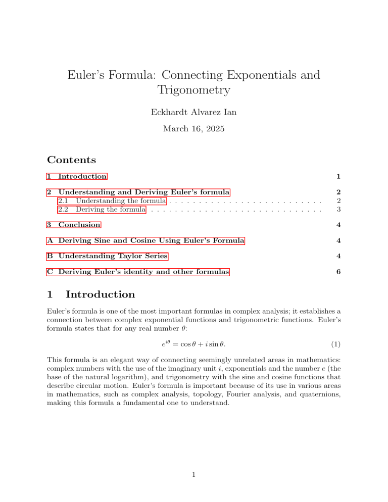 Euler's Formula: Exponentials & Trigonometry Connection