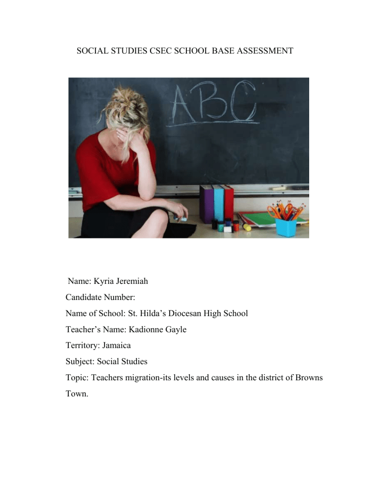 Teacher Migration in Brown's Town, Jamaica: A Social Studies Assessment