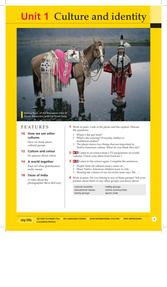 Culture & Identity: Coursebook Page - Perceptions, Colors, Globalization