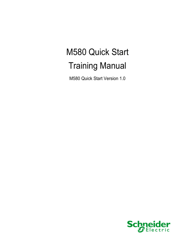 M580 Quick Start Training Manual