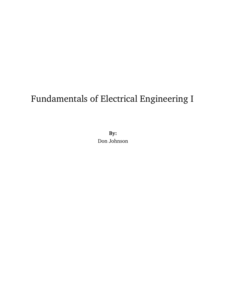 Electrical Engineering Fundamentals I Textbook