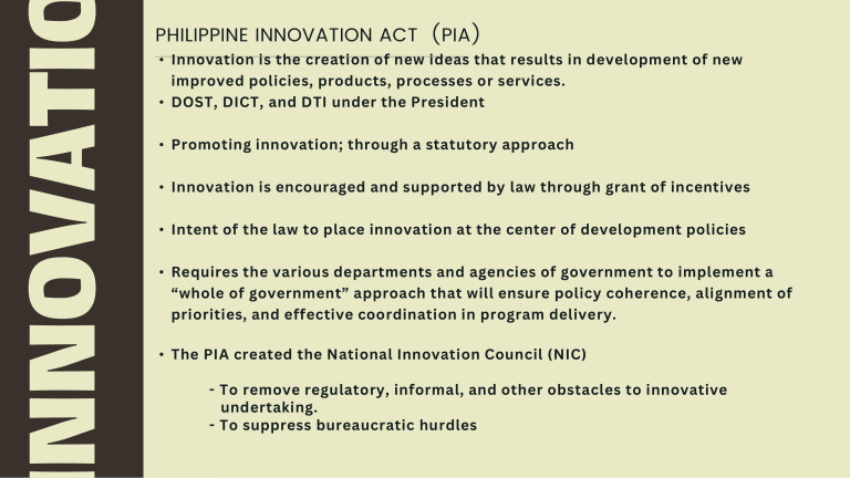 Philippine Innovation Act (PIA) Overview