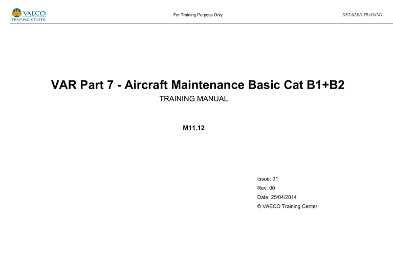 Aircraft Ice & Rain Protection Training Manual
