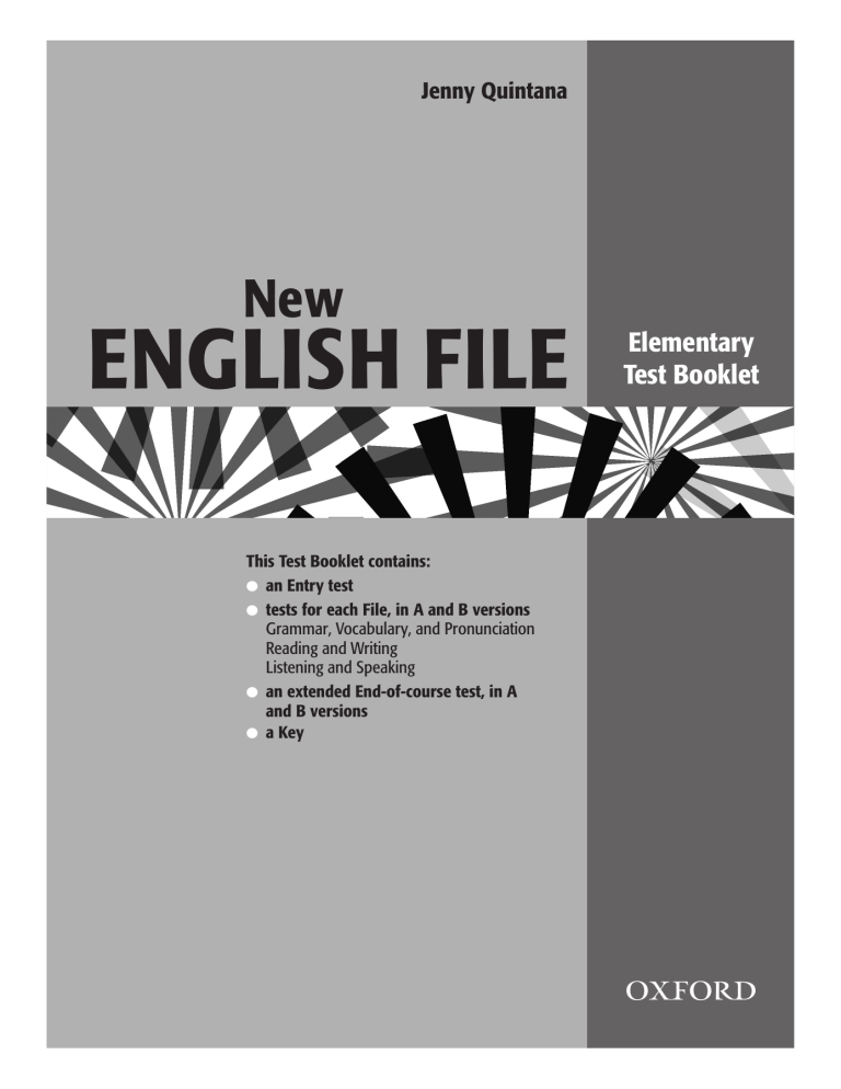 English File Elementary Test Booklet
