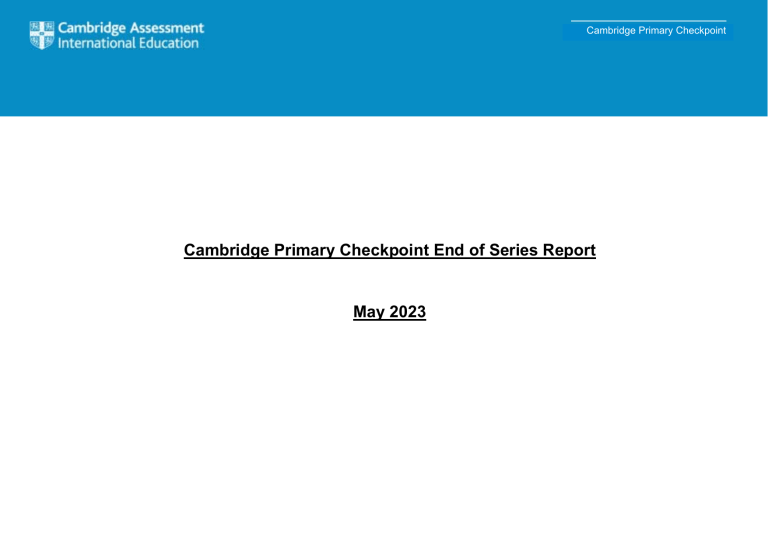 Cambridge Primary Checkpoint May 2023 Report