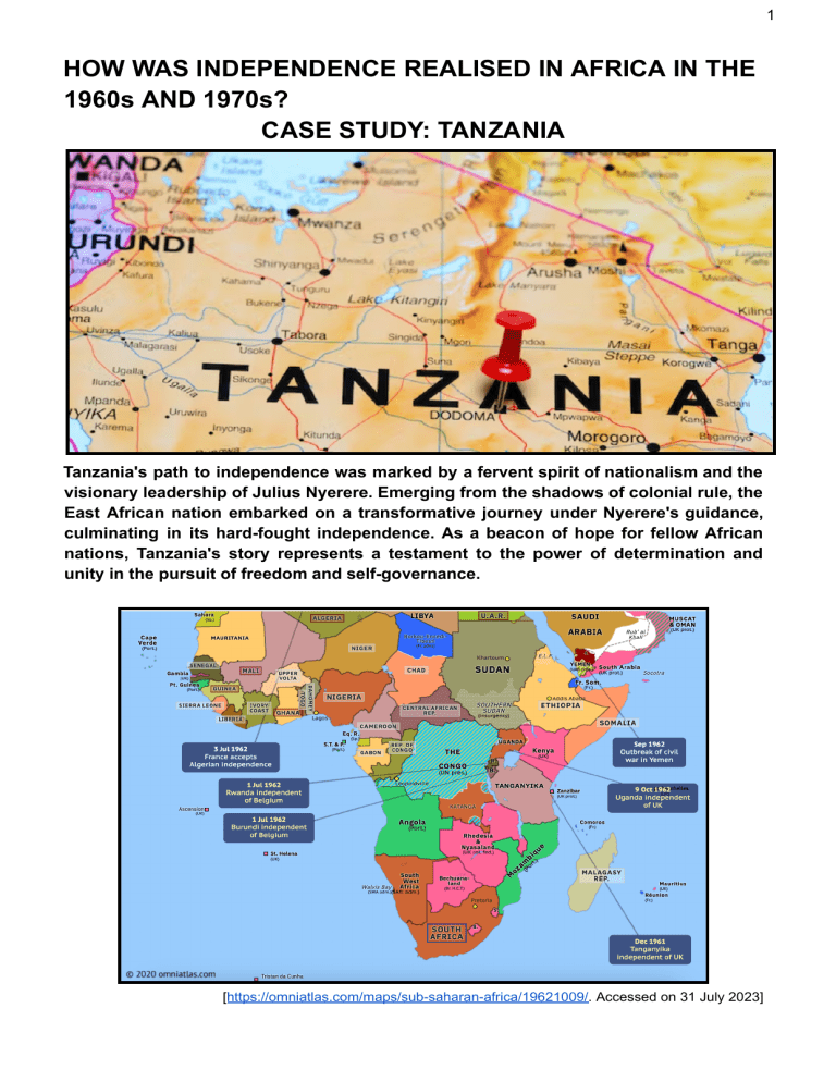Tanzania's Independence: A Case Study (1960s-70s)