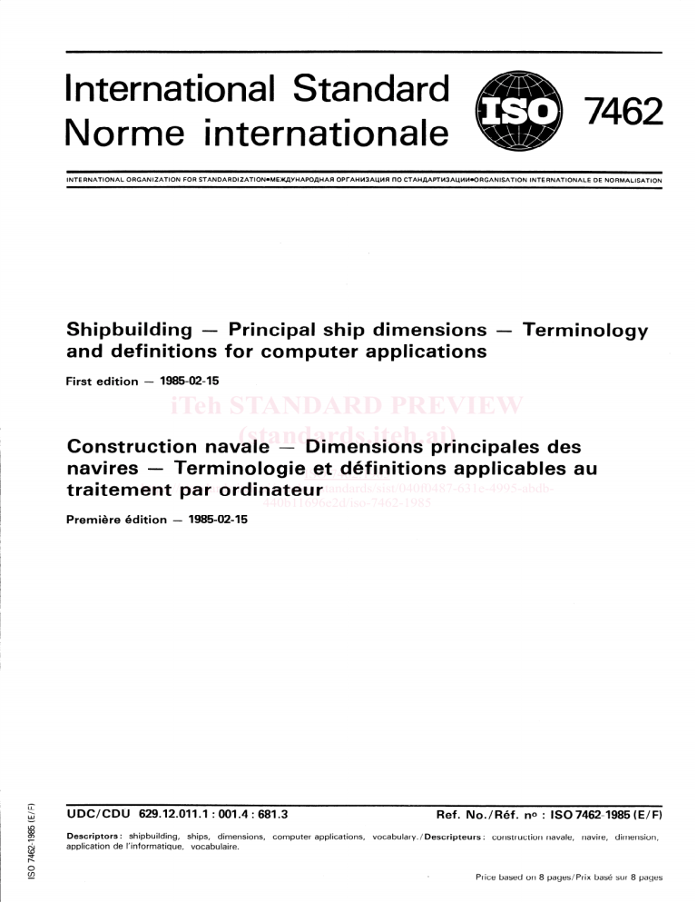 Ship Dimensions & Definitions: ISO 7462 Standard