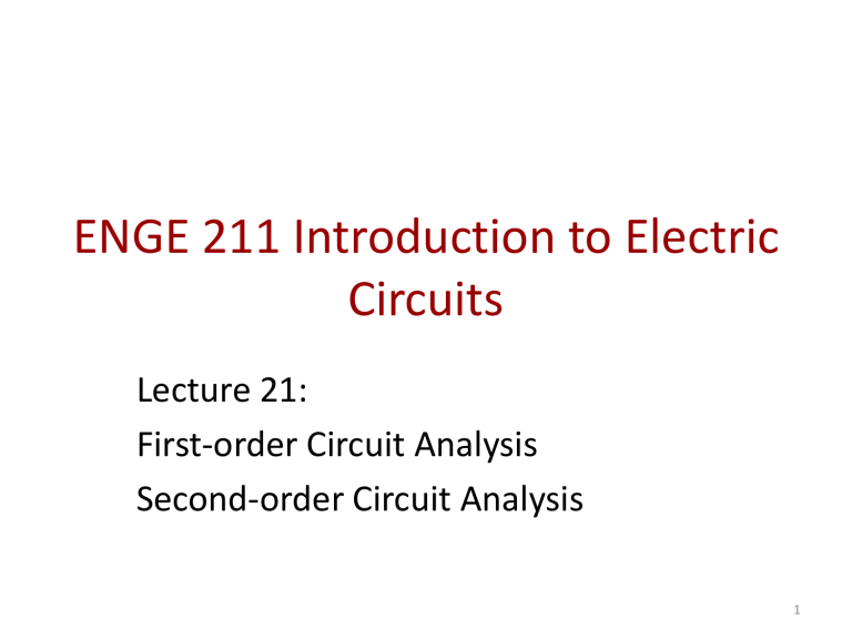 First And Second Order Circuit Analysis Rc And Rlc Circuits