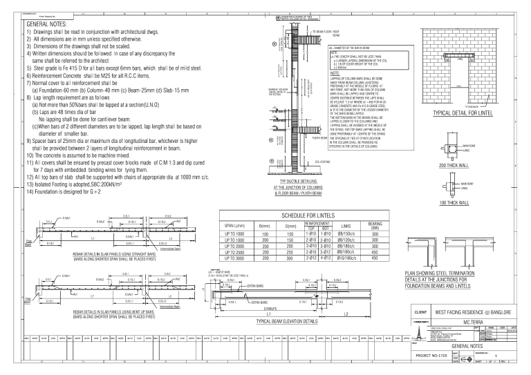 General Notes & Details for Residential Building Construction