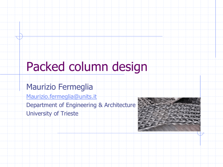 Packed Column Design: Principles & Applications
