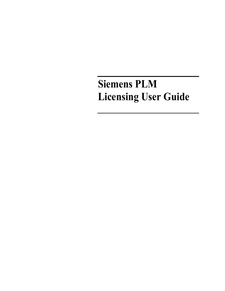Siemens PLM Licensing User Guide