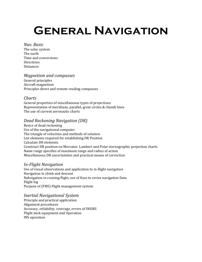 General Navigation Study Material