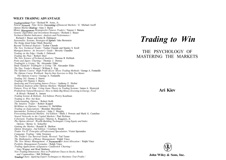 Trading to Win: Psychology of Mastering Markets