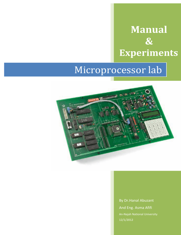 Microprocessor Lab Manual & Experiments